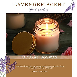 Lounsweer 24 Pcs Bulk Candles Mini Mason Jar Candles 4oz Small Scented Wedding Favors Gifts Lavender Wax Stress Relief Aromatherapy Candles for Christmas Birthday Baby Shower Party Favors(Gold)