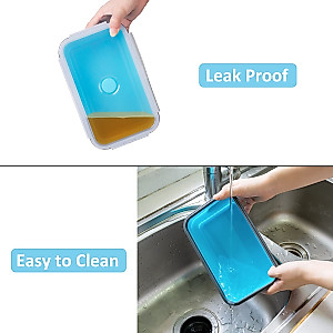 Annaklin Collapsible Food Storage Containers with Lid, Bundle of 3 Sizes, 12 Pack, Kitchen Stacking Silicone Collapsible Meal Prep Container Set for Leftover, Microwave Freezer Dishwasher Safe, Blue