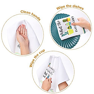 DDOFAH Funny Kitchen Towels and Dishcloths Sets of 4 Kitchen Towels with Sayings Tea Dish Towel for Cooking Baking New Home Gifts,Housewarming Gift Home Decorations