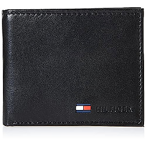 Tommy Hilfiger Genuine Leather Slim Bifold Wallet with Coin Pocket