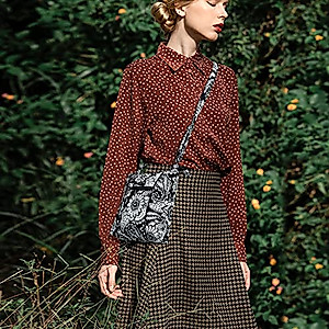 Crossbody Bags for Women Cross Body Purse Handbags Over Shoulder Medium Size Black White