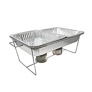 Party Essentials N512864 Chafing Racks/Wire Buffet Stands/Serving Trays Frame Food Warmer, 3 Count, Full Size Standard Chrome