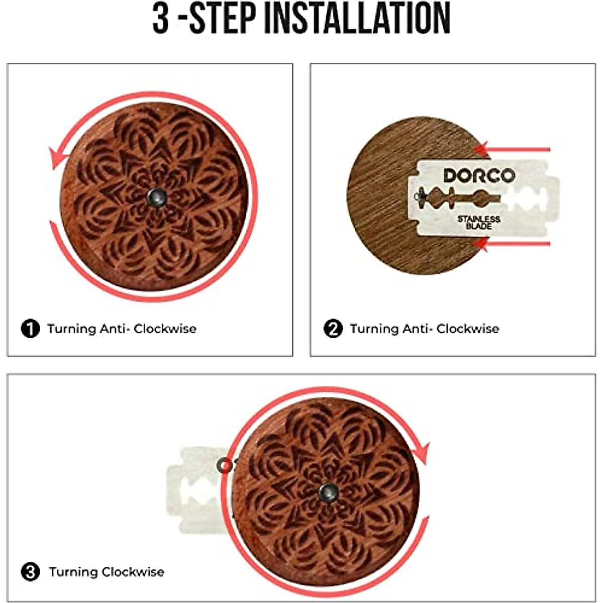 US Designed Bread Lame Cutter, Wooden Bread Scoring Tool with Stainless Steel Blades, Durable Lame Bread Tool, Homemade Bread Lame Dough Scoring Tool, Bread Dough Cutter, Lame Bread Razor (Blake)