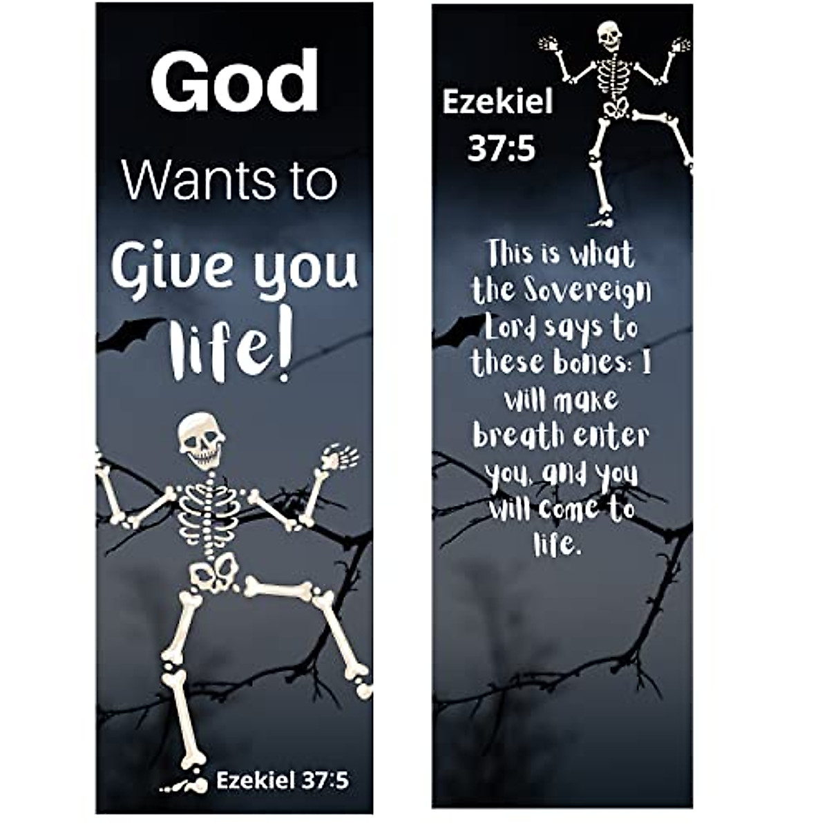 100 Count Bulk Pack Skeleton Halloween Alternative Bookmarks, Christian Handouts, Bible Verse, Scripture, Trunk or Treat Ideas, Fall Festival, Gospel Tracts