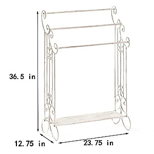 Standing Towel Racks for Bathroom 3 Bar Metal Towel Organizer Holder Stand with Storage Shelf Towel Drying Rack Freestanding for Bath Towels,Hand Towels,Washcloths, Bathroom Accessories
