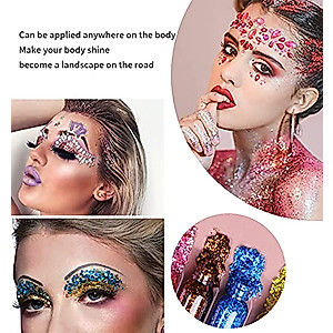 Pexihoap 3 Colors Glitter Body Gel Set, Cosmetic Glitter, Festival Glitter Makeup for Body, Face,and Hair（3 Colors/Set） (Set B: Pink+Light Blue+Yellow)