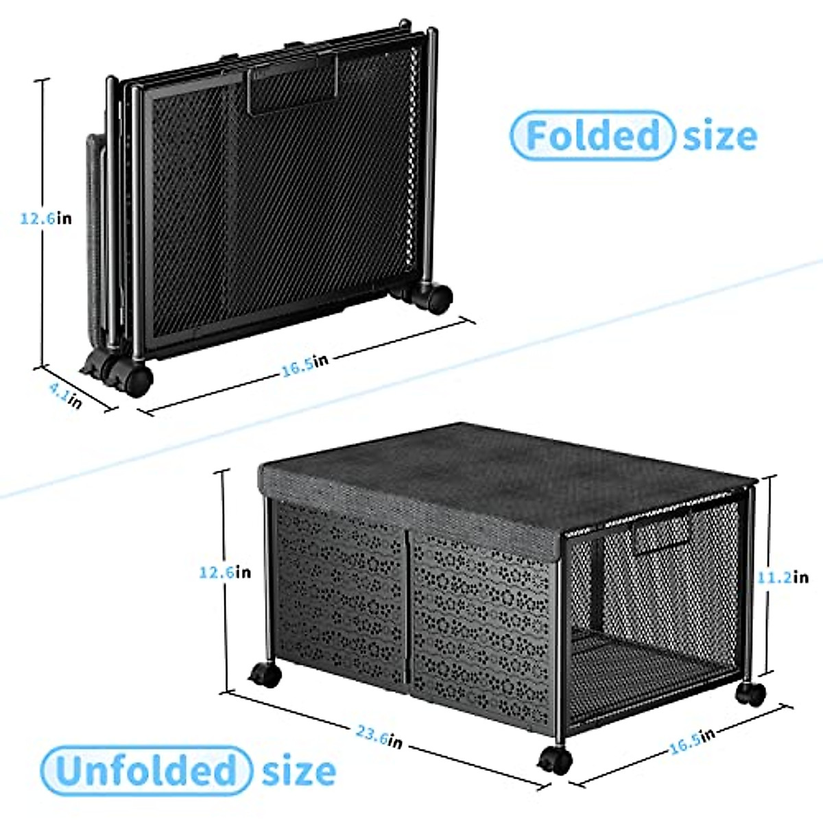 PHINOX Toy Box Storage, Toy Chest Toy Organizers and Storage Bins, Large Toy Box for Boys Girls, 70L Toy Storage Organizer with Wheels, Collapsible Metal Kids Toy Storage for Nursery, Playroom,1 Pack