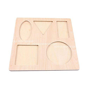 Shape Puzzles Adena Motessori 5-Shape Preschool Equipment Early Development Baby Toy