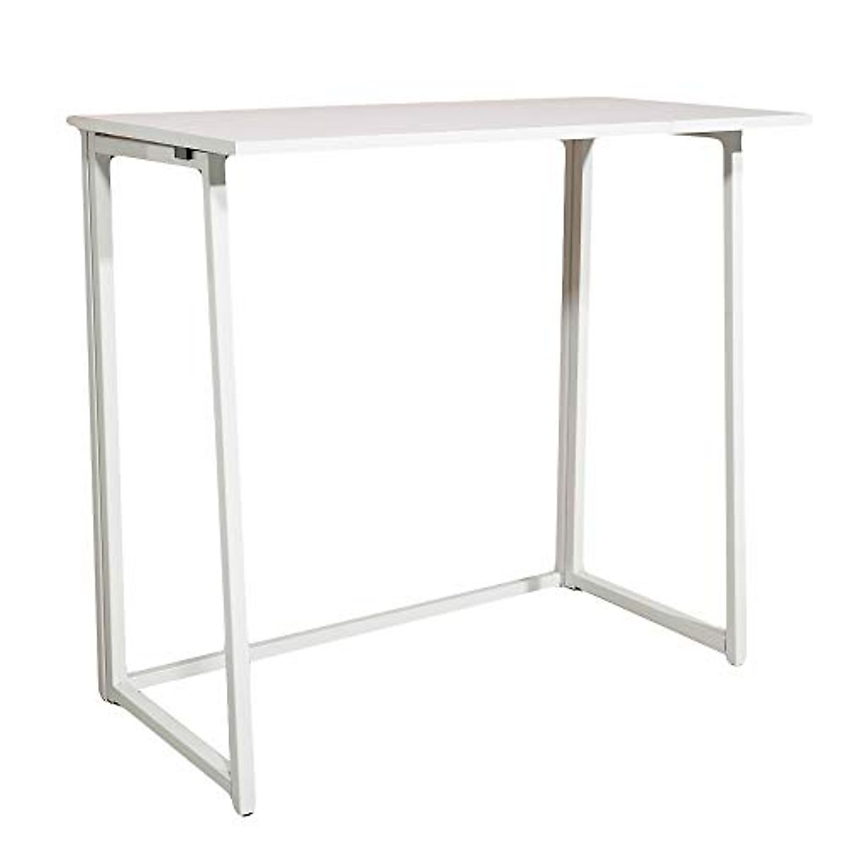 Folding Computer Desk for Small Spaces, Need Assembly Space-Saving Home Office Desk, Foldable Computer Table, Laptop Table, Writing Desk, Compact Study Reading Table (White)