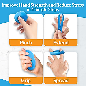 FlintRehab Premium Quality Therapy Putty (4 Pack, 3-oz Each) for Hand Exercise Rehab. Fidgeting, and Stress Relief…