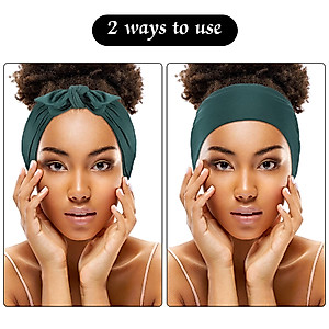 WILLBOND 6 Pieces Tie Headband for Women, Adjustable Headbands, Knotted African Headbands, Yoga Elastic Non Slip Floral Hair Bands for Running Hiking Cycling Workout (Without Patterns)