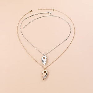 Lezmoii Magnetic Friendship Necklace Best Friend Necklace Matching Heart BFF Necklace for 2 Women Girls Bestie Friendship Gifts (Best Friends)