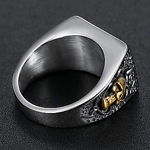 Jude Jewelers Stainless Steel Gun Military Milita Army Wester Cowboy Signet Style Biker Ring (Gold, 8)