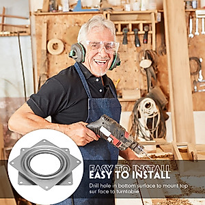 30 Pcs Lazy Susan Hardware Turntable 3.7 Inch Turntable Bearing Square Rotating Swivel Plate 110 Lbs Capacity 5/16 Thick Ball Bearing Rotating Tray for Serving Trays, Kitchen Storage Rack, Craft Table