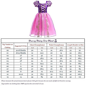 Dressy Daisy Baby Girls Long Hair Princess Fancy Dress Up Costume Halloween Birthday Party Cosplay Outfit with Size 18-24 Months