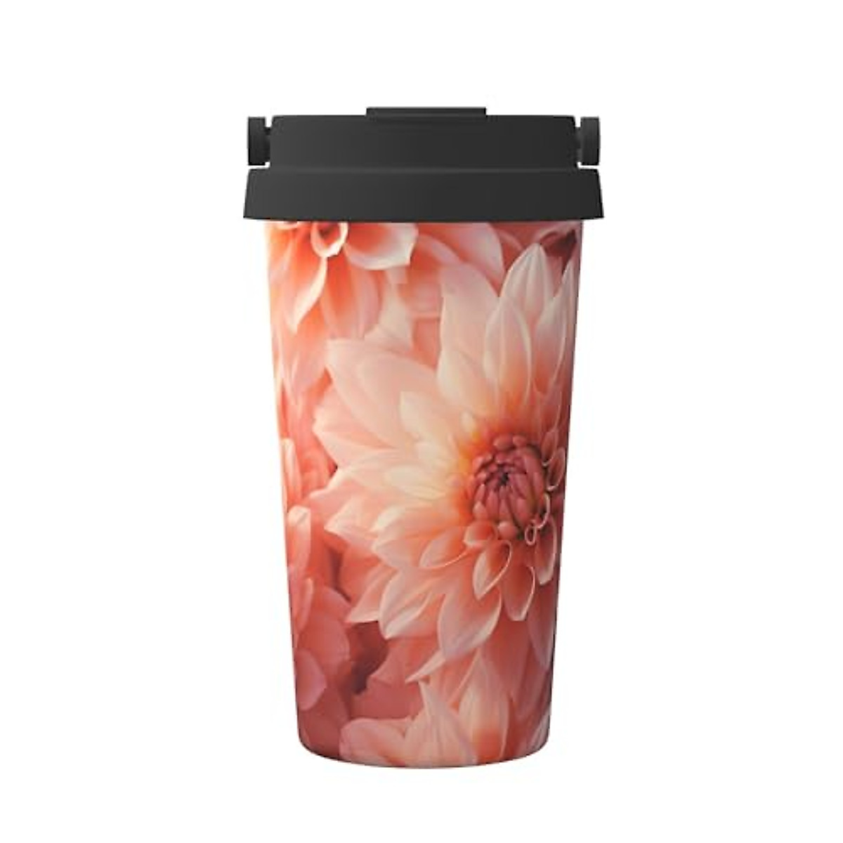 WANGXUEE Triangle Flower Print 500ml Stainless Steel Travel Tumbler Double Wall Vacuum Insulated Coffee Mug