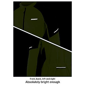 BERGRISAR Men's Basic Cycling Jerseys Long Sleeves Bike Bicycle Shirt Zipper Pockets BG012 Yellow Size X-Large