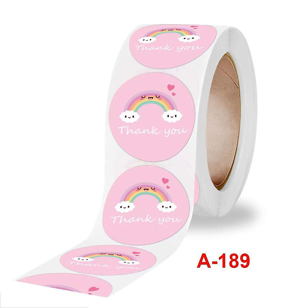 Bamsod 1'' Rainbow Thank You Stickers Roll of 1000 Pcs | 2 Rolls, Unique Design Patterns for Personal & Business Use | Small Business Supplies for Packaging Bags, Envelopes, Gifts