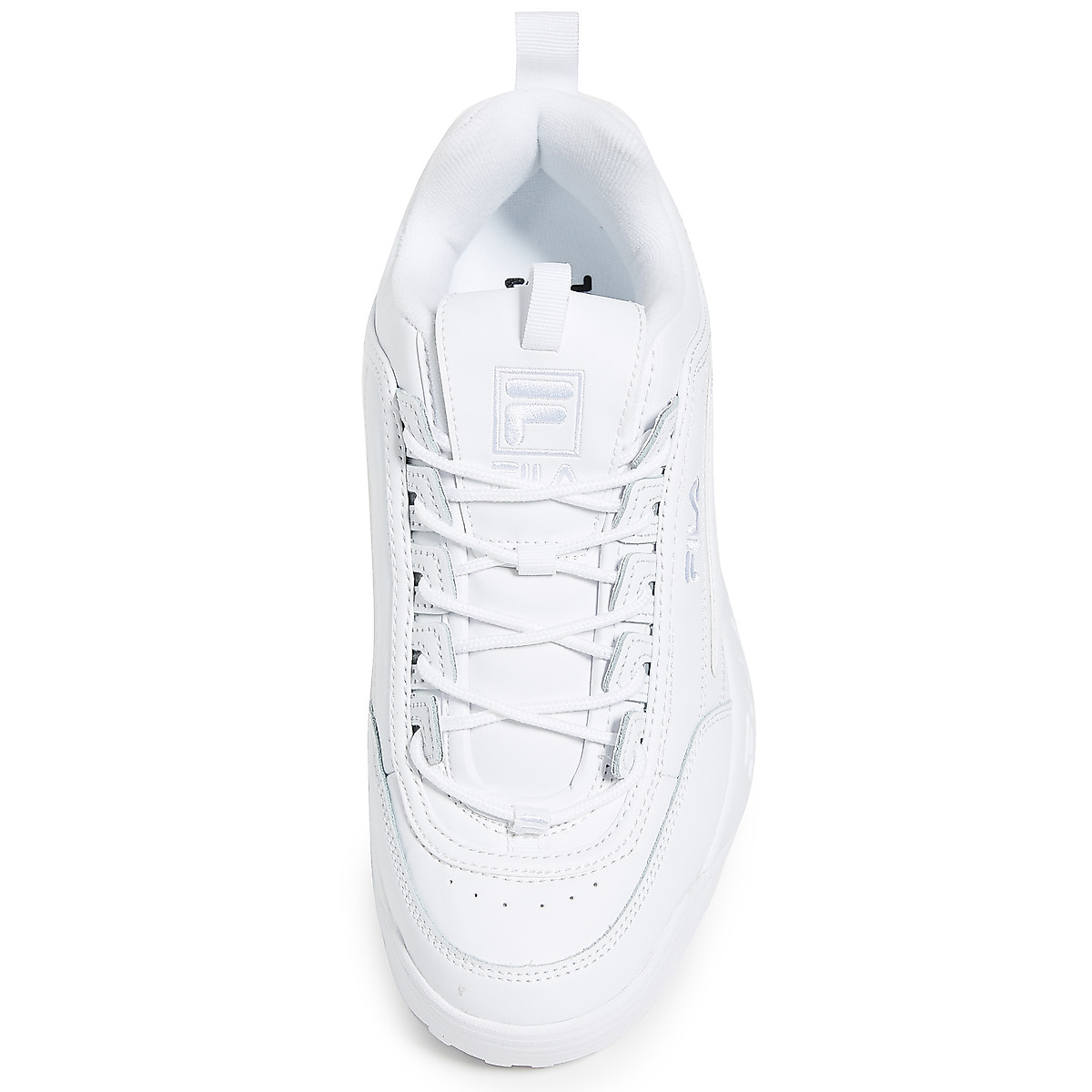Fila Men's Strada Disruptor fashion sneakers, White/White/White, 9.5 US