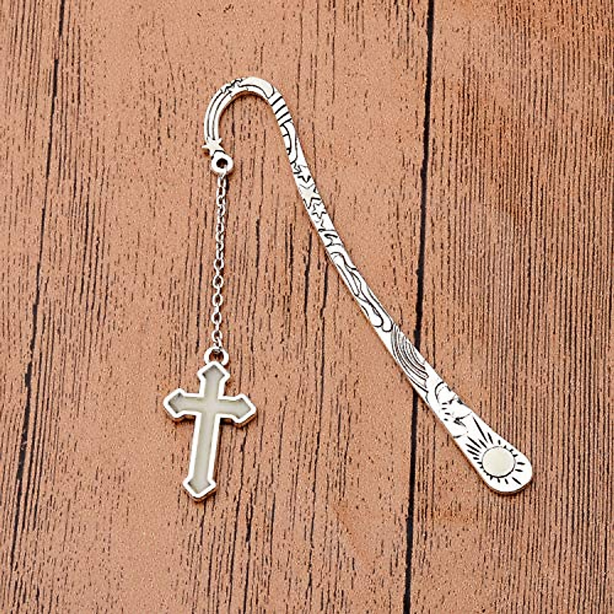 Gzrlyf Cross Bookmark Glow in The Dark Bookmark Luminous Book Markers Book Lover Gifts Christian Gifts (Luminous Bookmark)