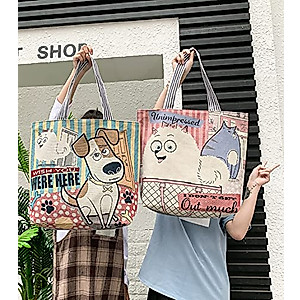 Bisadon Students Fashion Trendy Ethnic Style Bags for Women Female Shopping Bag Cartoon Canvas Embroidered Locking Backpack Pink