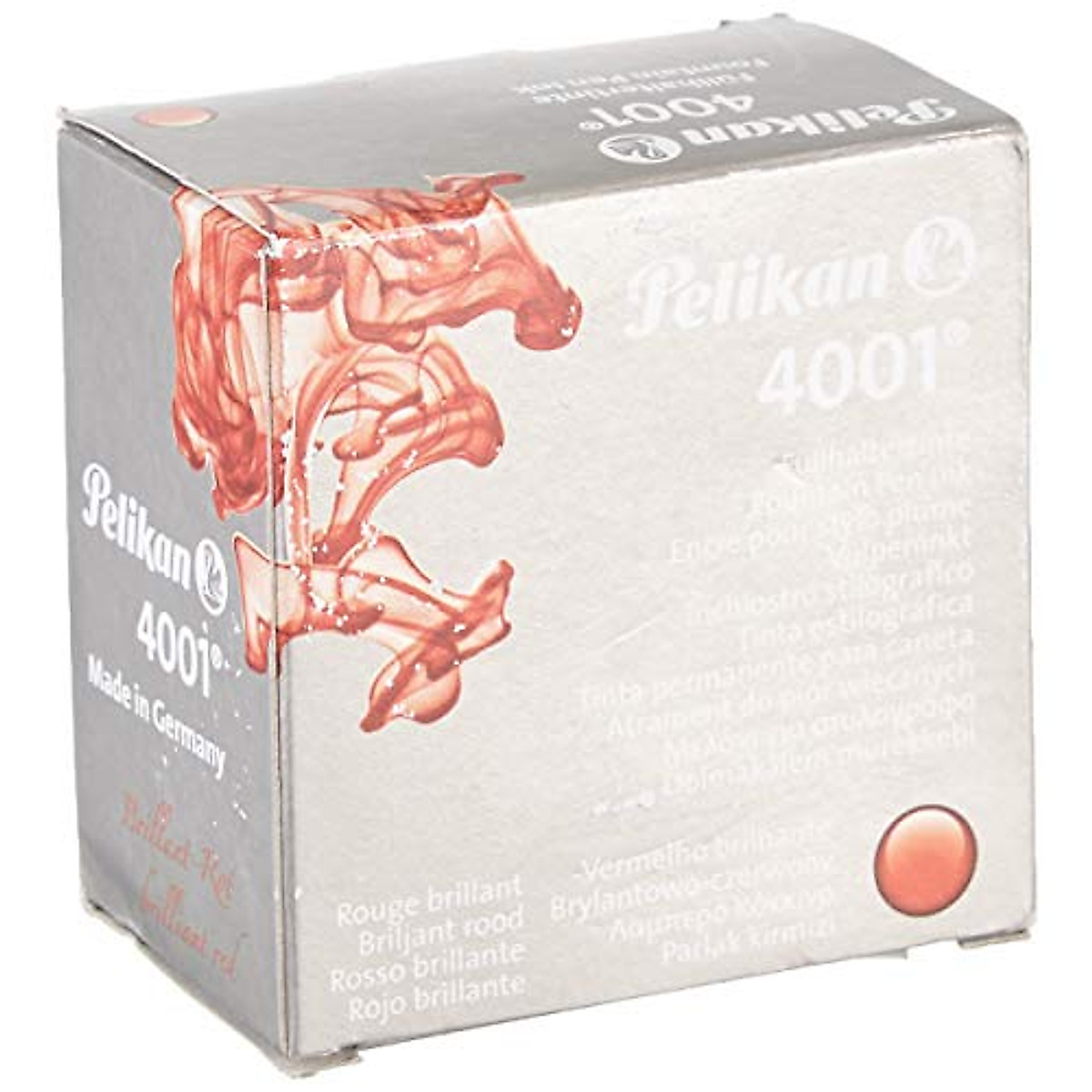 Pelikan 4001 Bottled Ink for Fountain Pens, Brilliant Red, 30ml, 1 Each (301036)
