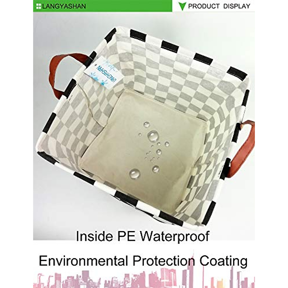 LANGYASHAN Square Storage Baskets Waterproof Canvas Children Laundry Nursery Hamper for Shelves Gift Baskets Toy Organizer Room Decor (Square Racing flag)