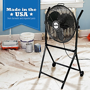 Air King 9219 18-Inch Industrial Grade High Velocity Roll-About Stand with Fan,Black