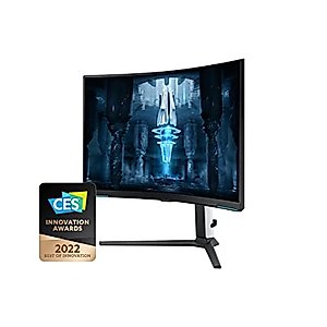 SAMSUNG 32" Odyssey Neo G8 4K UHD 240Hz 1ms G-Sync 1000R Curved Gaming Monitor, Quantum HDR2000, AMD FreeSync Premium Pro, Matte Display, Ultrawide Game View, DisplayPort, Black & White, 2022