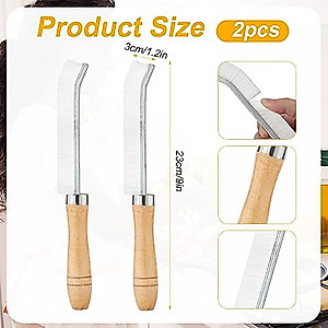 2pcs Gap Cleaning Brushes with Wooden Handle, Multifunctional Cleaning Brush Detail Cleaner Brush Household Cleaning Brush Crevice Cleaning Tool for Window Slot Bathroom Kitchen (White)