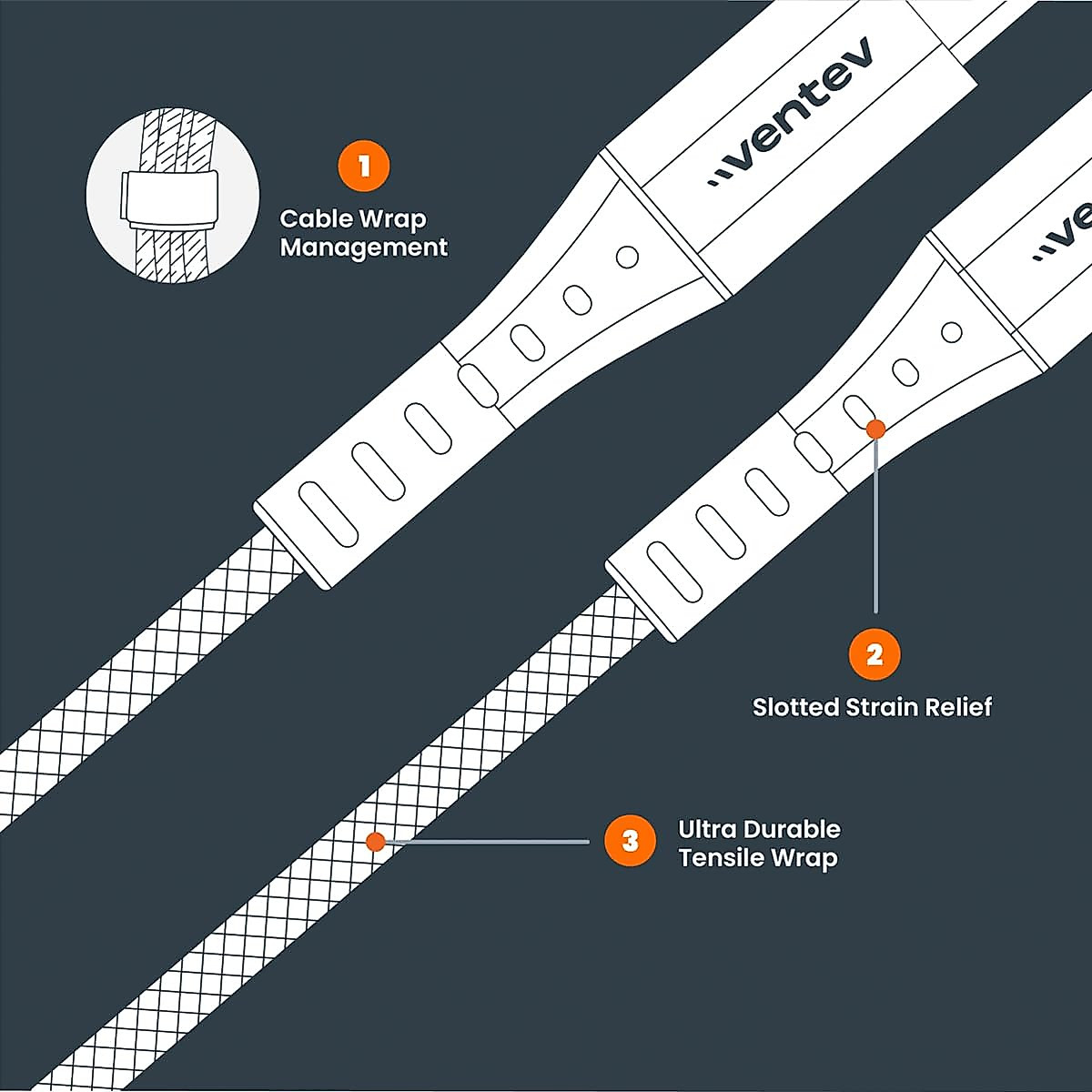 Ventev ChargeSync Alloy Apple Lightning Cable | Universally Compatible with iPhone Devices, Fast Charging, Tangle-Resistant Cord, Mfi Certified, No-Fray Durability | 4Ft Steel Gray (509320)