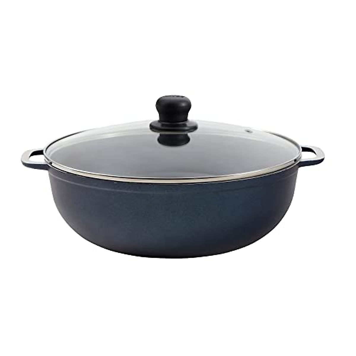 IMUSA USA Nonstick Caldero with Glass Lid, Blue 24cm