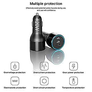 120W USB C Car Charger, CHIPOFY PD 100W PPS 45W QC30W Super Fast Charging Laptop LED Cigarette Lighter for MacBook iPad iPhone 14 13 12 Pro Max Samsung S22 S21 Ultra Note 20 and More