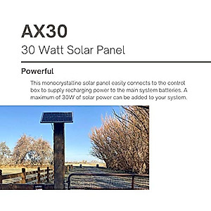 Ghost Controls 30 Watt Monocrystalline Solar Panel Kit for Automatic Gate Opener Systems Model AX30