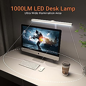BZBRLZ LED Desk Lamp, Architect Clamp Desk Lamps for Home Office, Computer Desk Lamp with 3 Color Modes, and Stepless Dimming Sewing Lamp with Memory Function