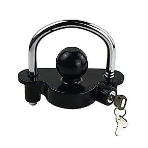 TOPTOW 63507 Trailer/RV Coupler Hitch Lock, Universal Fits for 1-7/8", 2" & 2-5/16" Couplers, Tow Ball Style