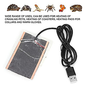 Heat Pad For Reptiles, 5W Portable Heating Pad Carbon Fiber Reptile Heating Pad 45˚C USB Heating Film Heat Mat For Reptiles Low Power Heat Pad For Home Outdoors Daily Use
