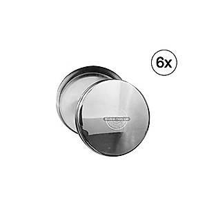 MediTools Petri Dish Stainless Steel 100x20mm with Lid, Pack of 6, Non-Rusting, Scientific, Lab, Experiment