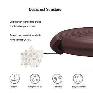 Tritina Corner and Edge Guards - 14ft (4.3m) [ 13ft Edge Cushion + 8 Corner Cushion ] Premium Childproofing Protector,Child Safety,Home Safety 1st Mamami (Brown)