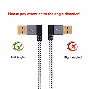 Short USB 3.0 Extension Cable, CableCreation 2-Pack Left Angle USB 3.0 Male to Female Extender Cord, 90 Degree USB 3.0 Adapter, Space Gray Aluminum