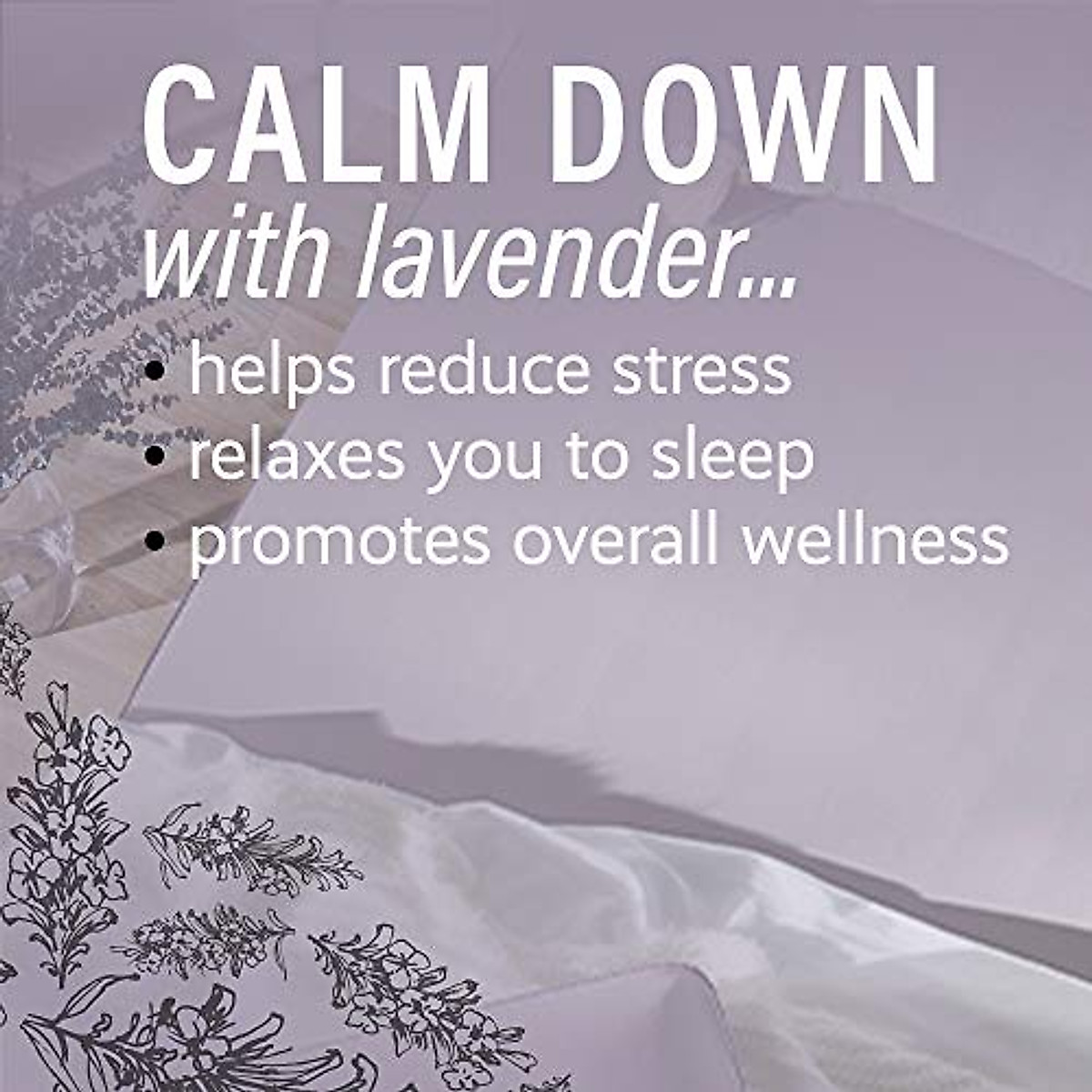 Comfort Revolution Aromatherapy 3” Lavender Essential Oil-Infused Memory Foam Mattress Topper-King, Purple