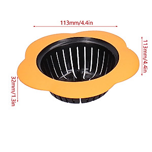 4Pcs Silicone Kitchen Sink Strainer, Hair Catcher Silicone Shower Drain Covers Kitchen Drain Filter Basket Pouring Strainers for Bathroom Bathtub and Kitchen, 4.4" Diameter