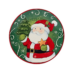 Certified International Holiday Magic Santa 6" Canape/Luncheon/Snack Plates, Set of 4