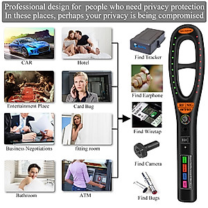 KAXYUYA Hidden Camera Detectors, Bug Listening Devices Scanner Professional Multi-Function Safeguard Your Travel, Protect Your Privacy in All aspects for Hotels, Travels, Cars, Offices