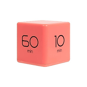 mooas Cube Timer Coral (10, 30, 50 and 60 Minutes) & Violet (5, 10, 20 and 30 Minutes) Bundle, Timer for Studying, Cooking and Workout…