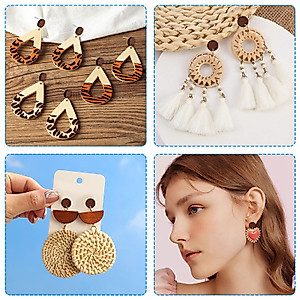 Wooden Earring Studs for Jewelry Making,100Pcs Wood Earring Posts Earrings Findings Wood Round Stud Earrings with Loop Earring Pin Stud Bulk with Earrings Backs for DIY Earrings Making Supplies