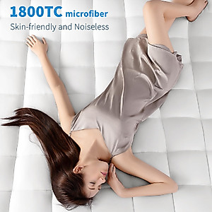 Shilucheng King Size Mattress Pad Cover,Pillow Top Mattress Pad for Back Pain,Bed Pad Overfilled with Down Alternative,8-21" Deep Pocket (White, King)