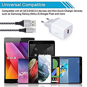 European USB Wall Charger Quick Charge 3.0 EU Power Plug Adapter Fast Charging for iPhone 14/13/13Pro Max/13Mini/12 Pro Max/12 Mini/SE/11,Samsung Galaxy S23 Ultra/S22/S21/S20 5G,Google Pixel 7/6 Pro/5