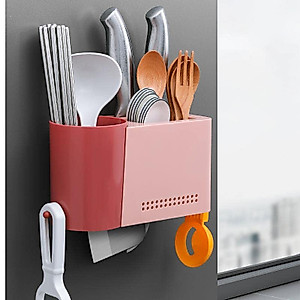 2 Pcs Utensil Holder Cutlery Caddy Wall Mounted High Capacity for Home Kitchen Knife Fork Spoon Tableware Organisers yubin1993 (Color : Blue)