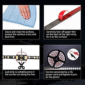 TIPHOPE RV Led Awning Party Light, 16.4FT Camper Led Awning Strip Light Cool White 12V Waterproof RV Exterior Lighting for RV Camper Motorhome Travel Trailer Concession Stands Food Trucks